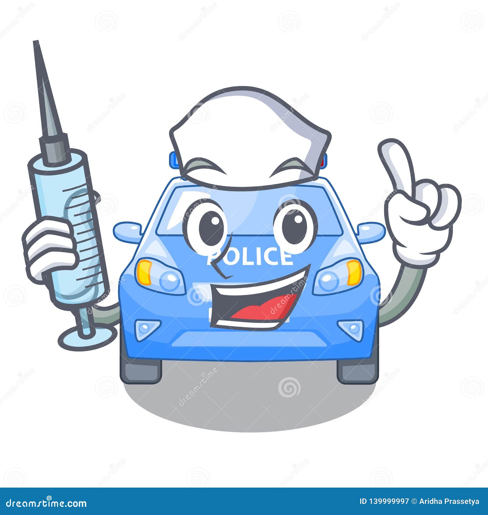 Nurse Police Car in the Shape Character Stock Vector - Illustration of ...