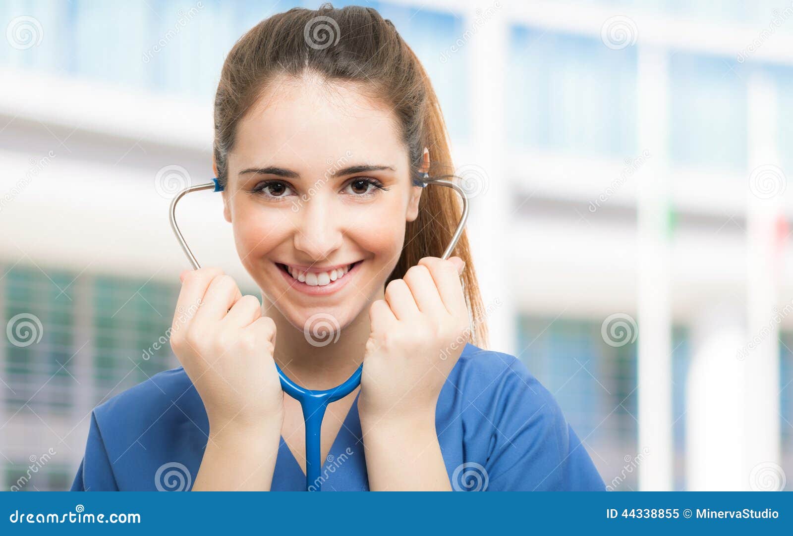 Nurse portrait stock image. Image of brunette, nurse - 44338855