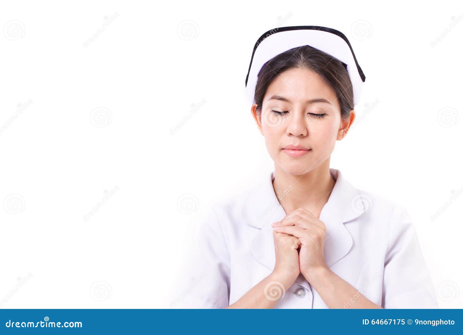 Nurse praying stock image. Image of occupation, professional - 64667175