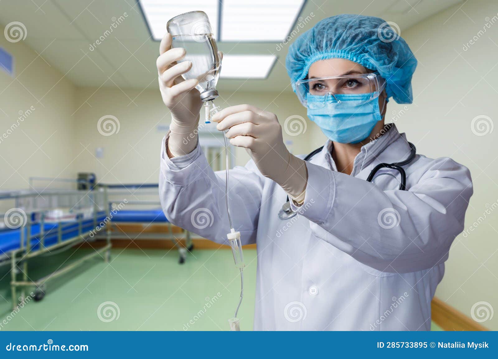 A Nurse Prepares a Dropper for Injection in the Room Stock Image ...