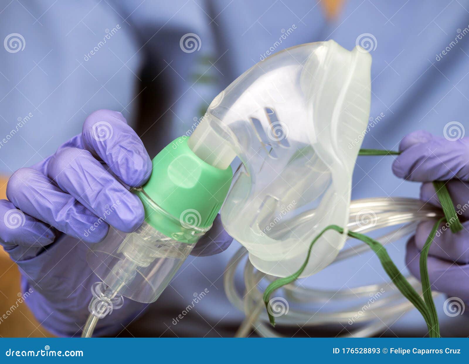 Nurse Prepares Oxygen Mask In Hospital Stock Photo | CartoonDealer.com ...