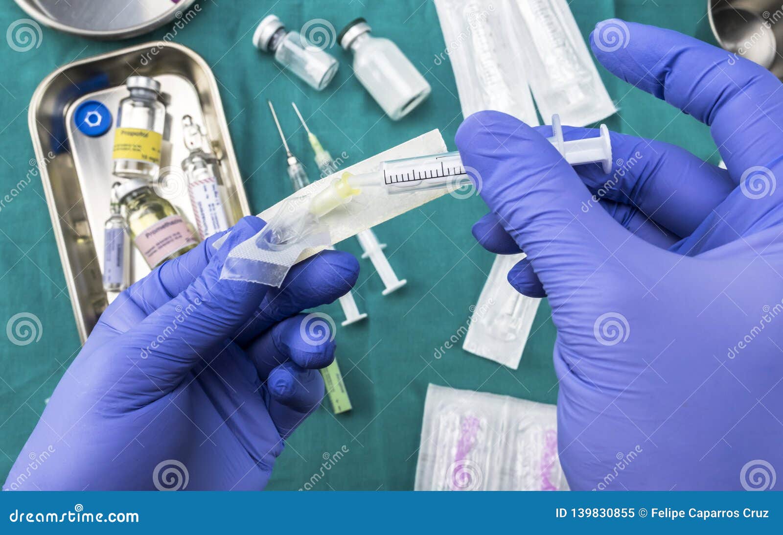 Nurse Preparing Hospital Medication, Needle Safety Closure, Conceptual ...