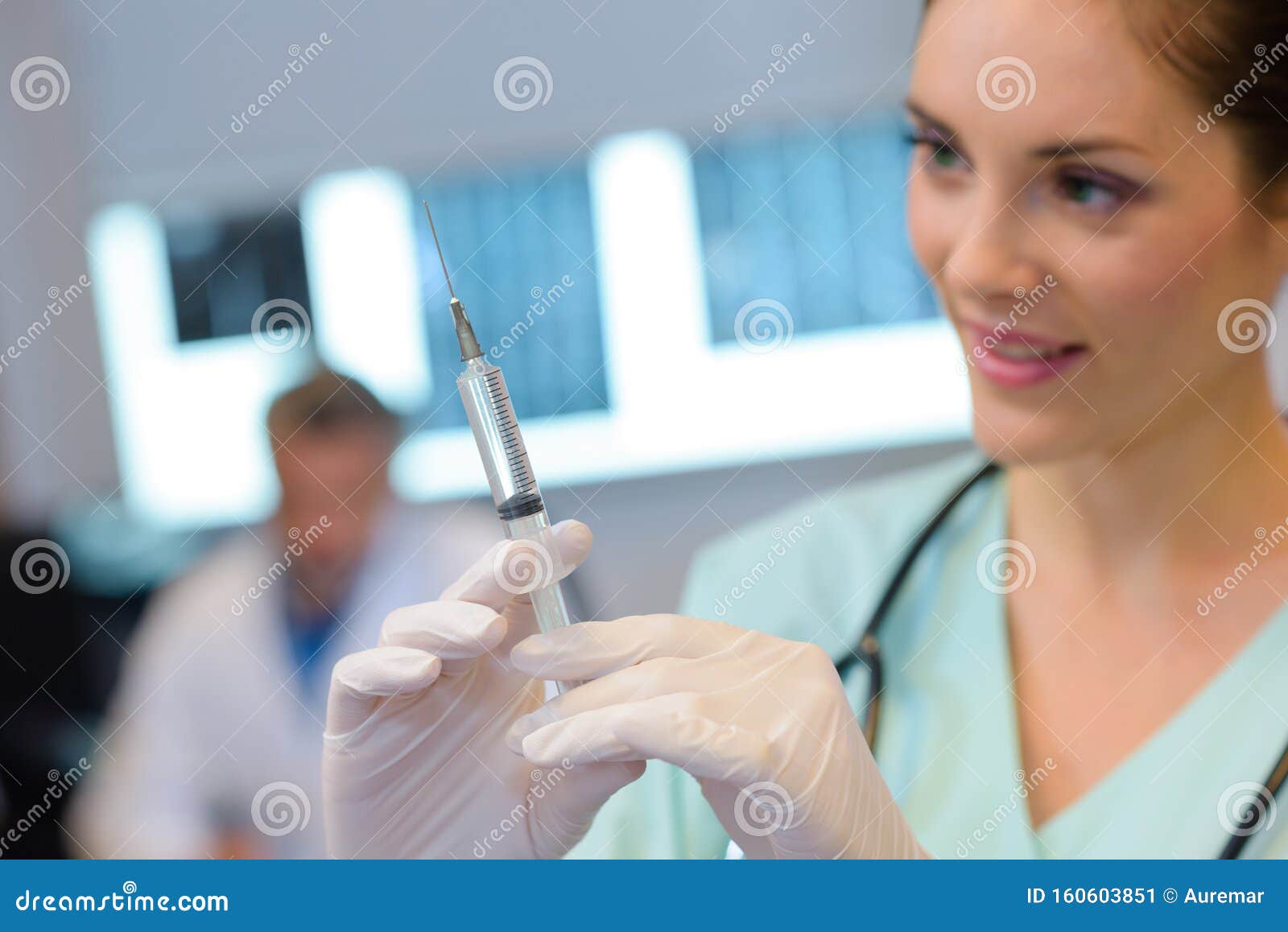 Nurse preparing injection stock image. Image of uniform - 160603851