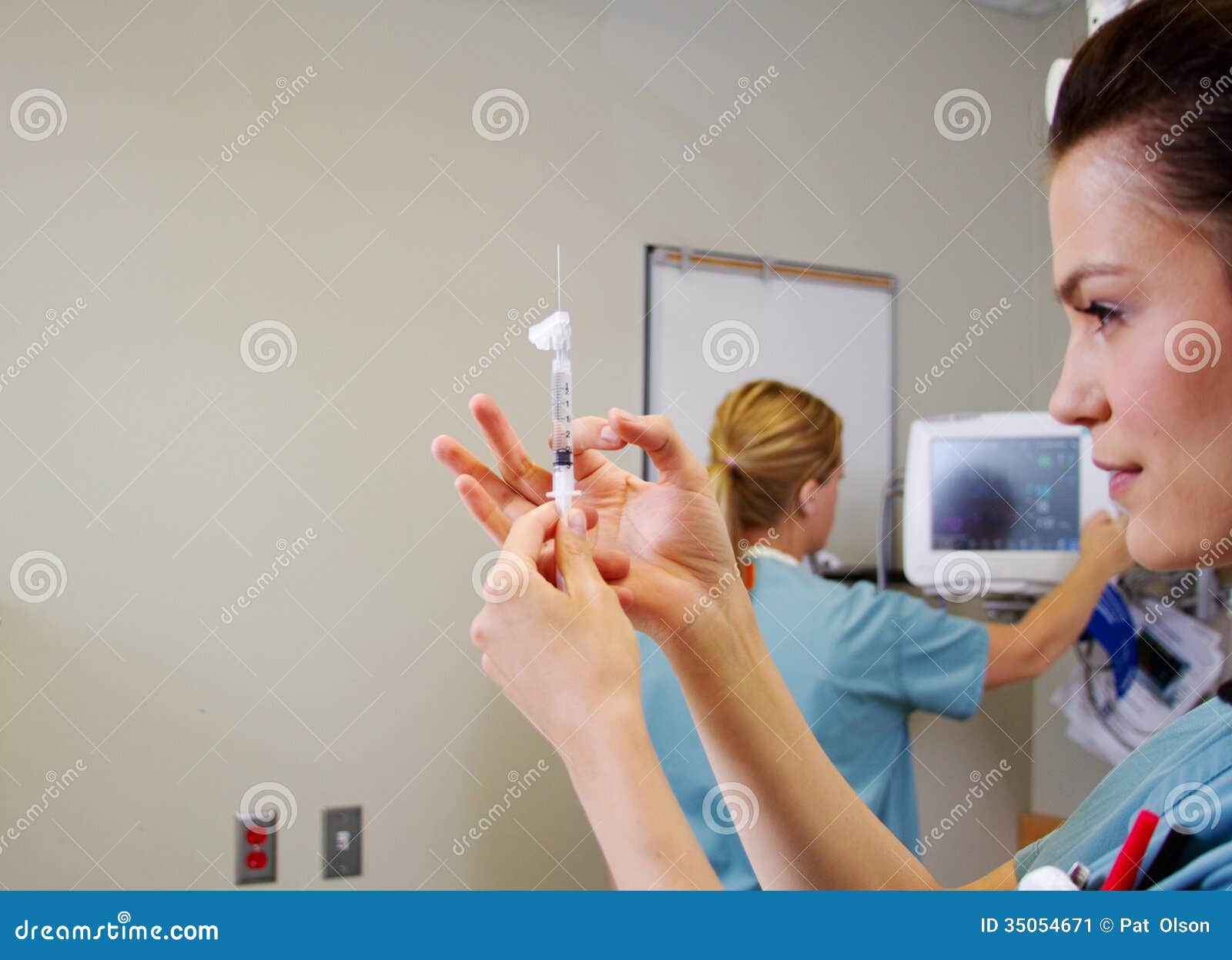 Nurse preparing injection stock image. Image of professional - 35054671