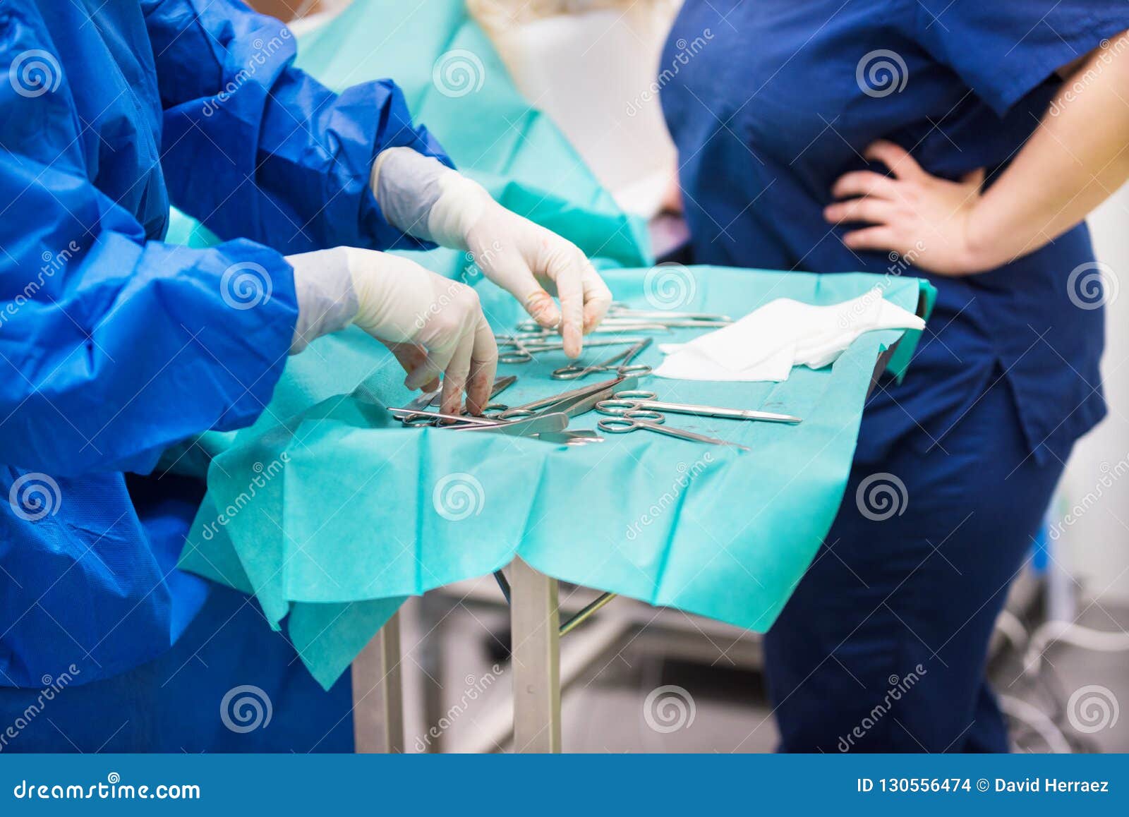 Nurse Preparing Medical Instruments for Operation Stock Photo - Image ...