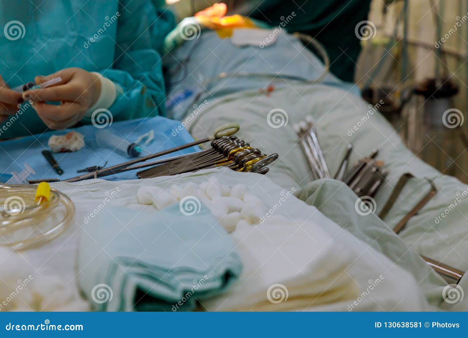 Nurse Preparing Medical Instruments for Operation Stock Image - Image ...