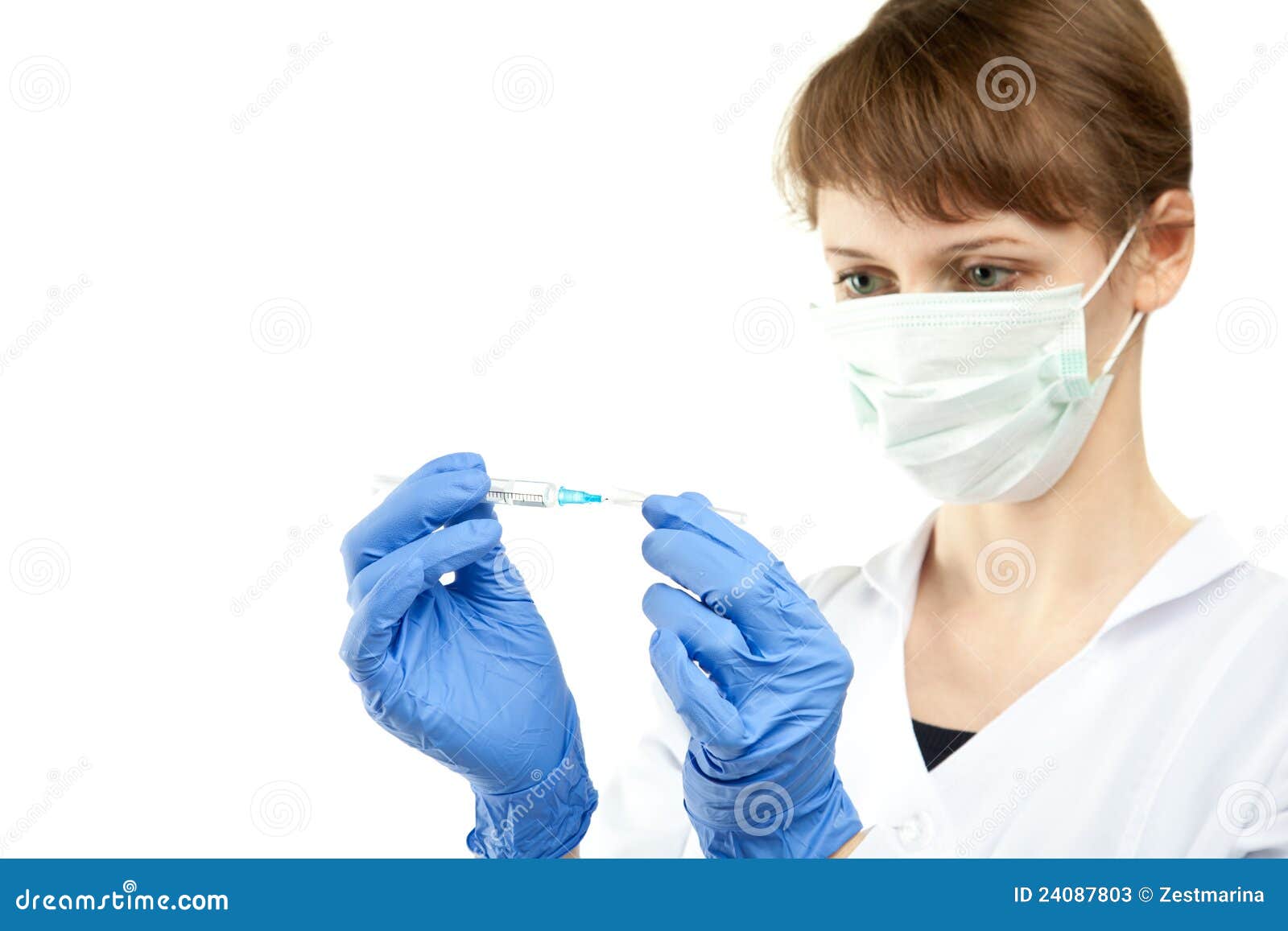 Nurse Preparing Syringe for Injection Stock Image - Image of inject ...