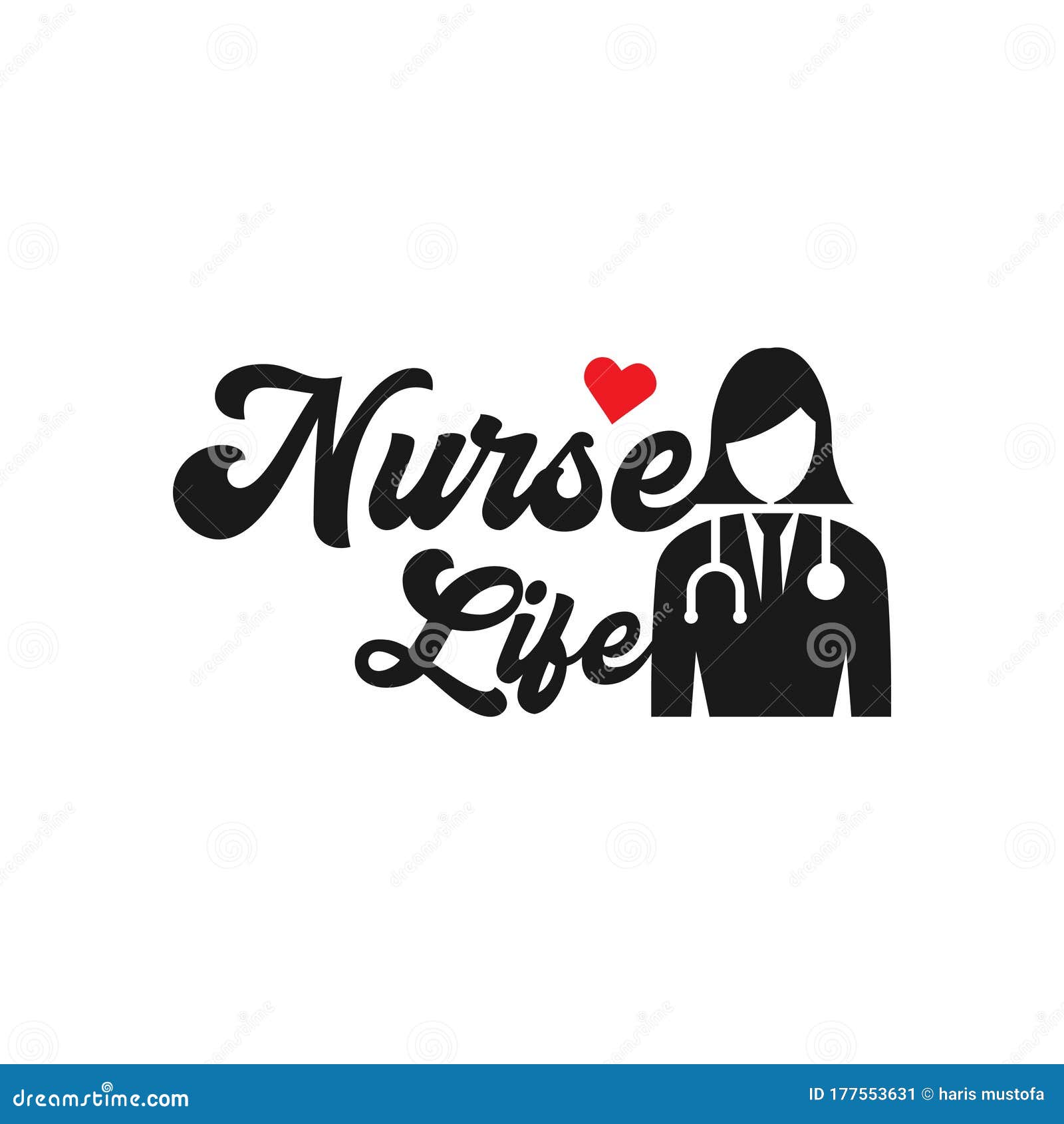 Nurse Quote Lettering Typography Stock Illustration - Illustration of ...