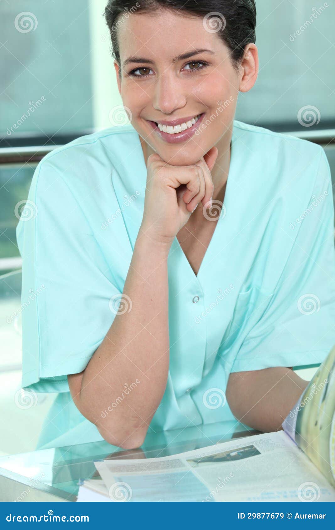 Nurse reading a magazine stock image. Image of patient - 29877679
