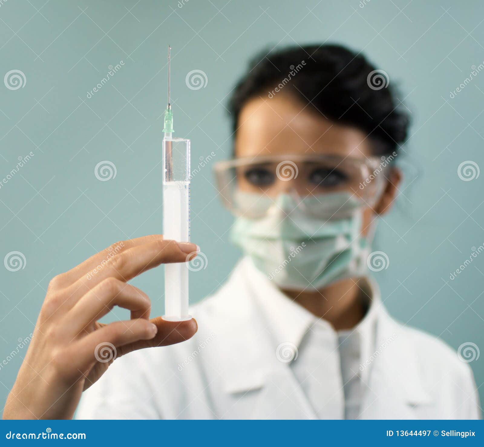 Nurse ready for injection stock image. Image of pressing - 13644497