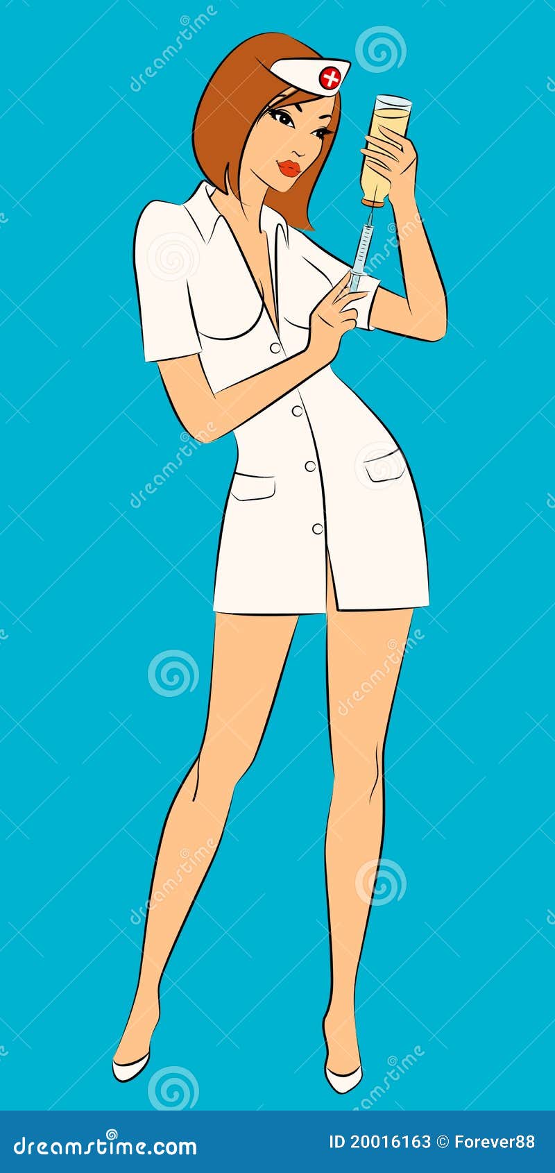 Nurse Ready To Make an Injection Stock Vector - Illustration of medical ...