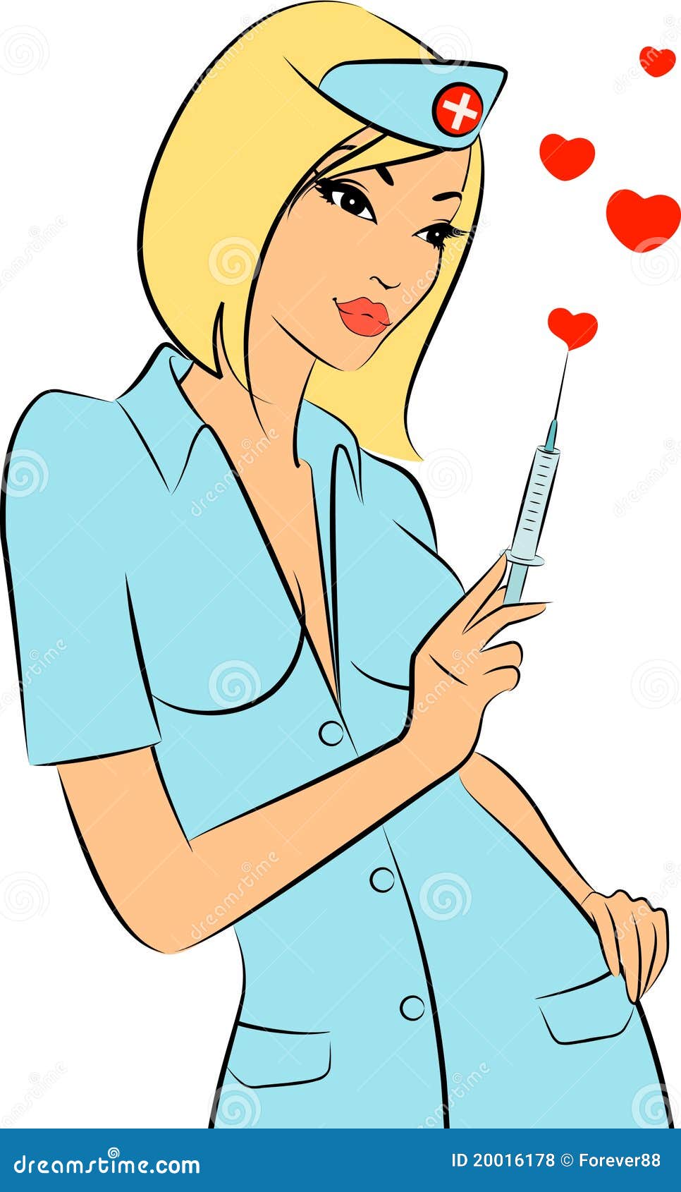 Nurse Ready To Make an Injection Stock Vector - Illustration of holding ...
