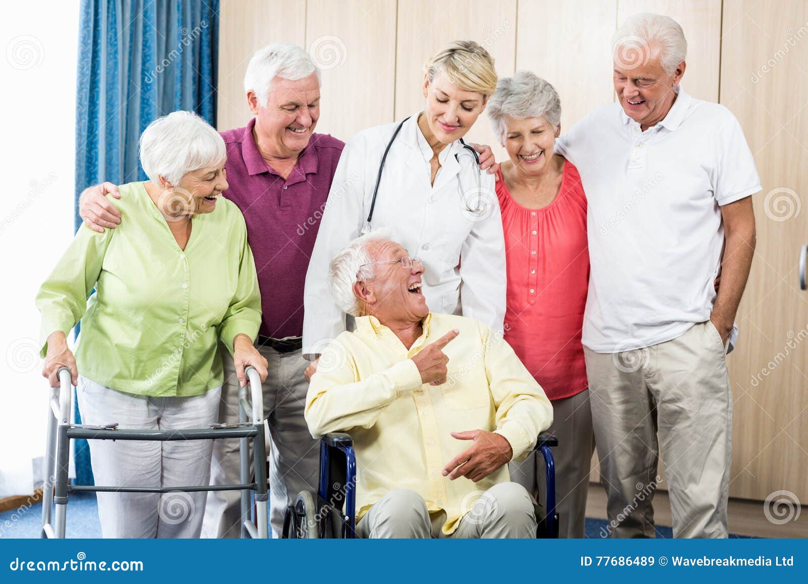 Nurse and Seniors Standing Together Stock Image - Image of ...