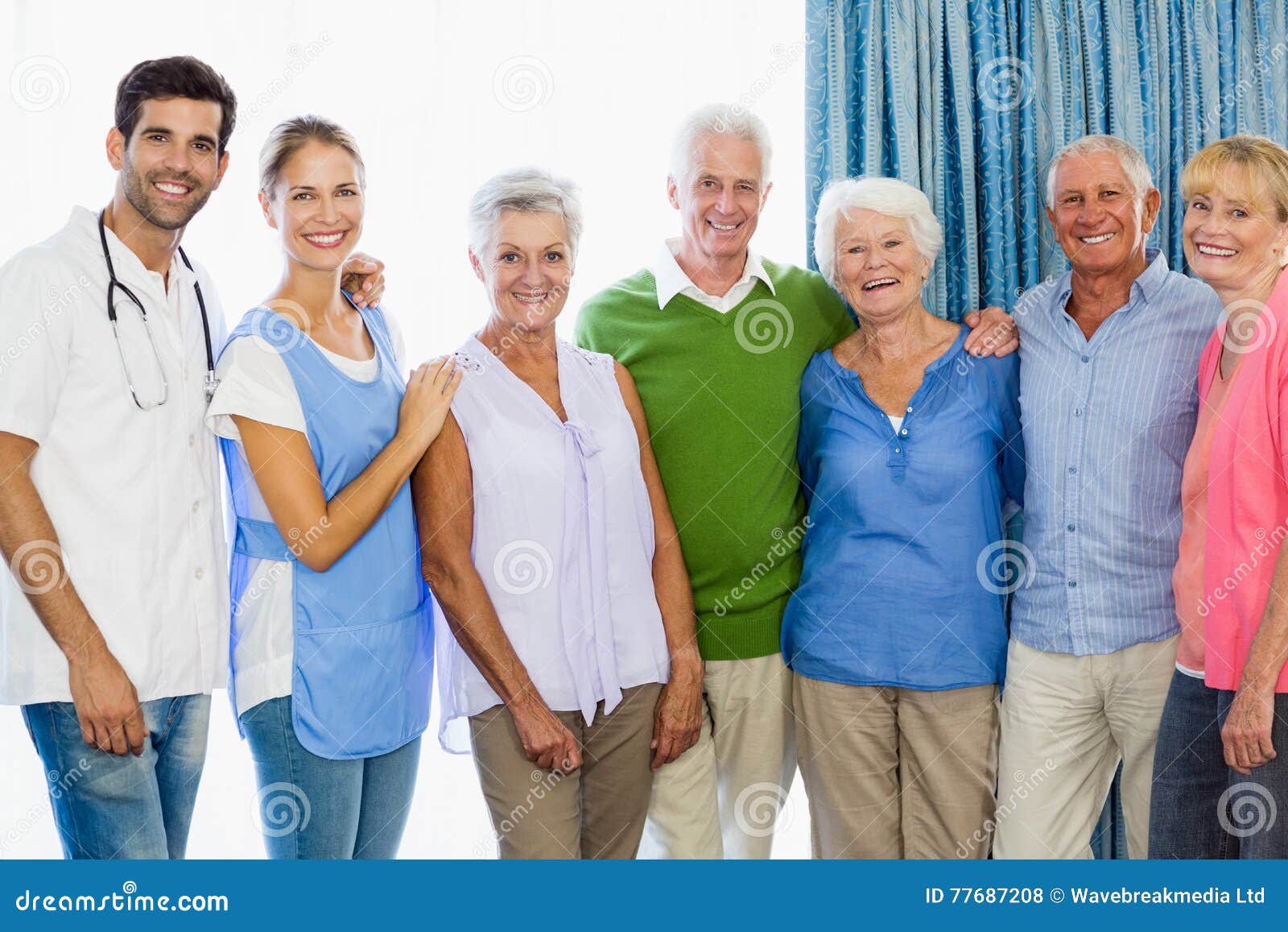 Nurse and Seniors Standing Together Stock Photo - Image of happy ...