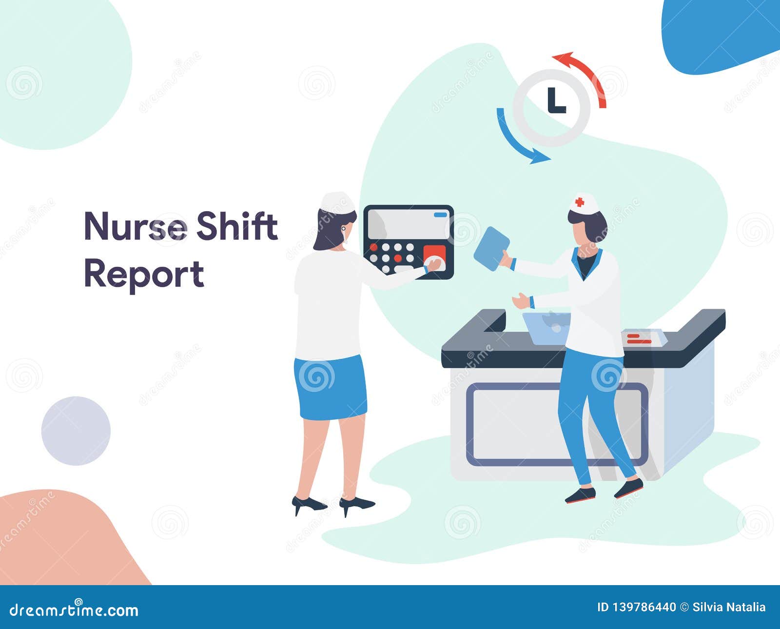 Nurse Shift Report Illustration. Modern Flat Design Style for Website ...