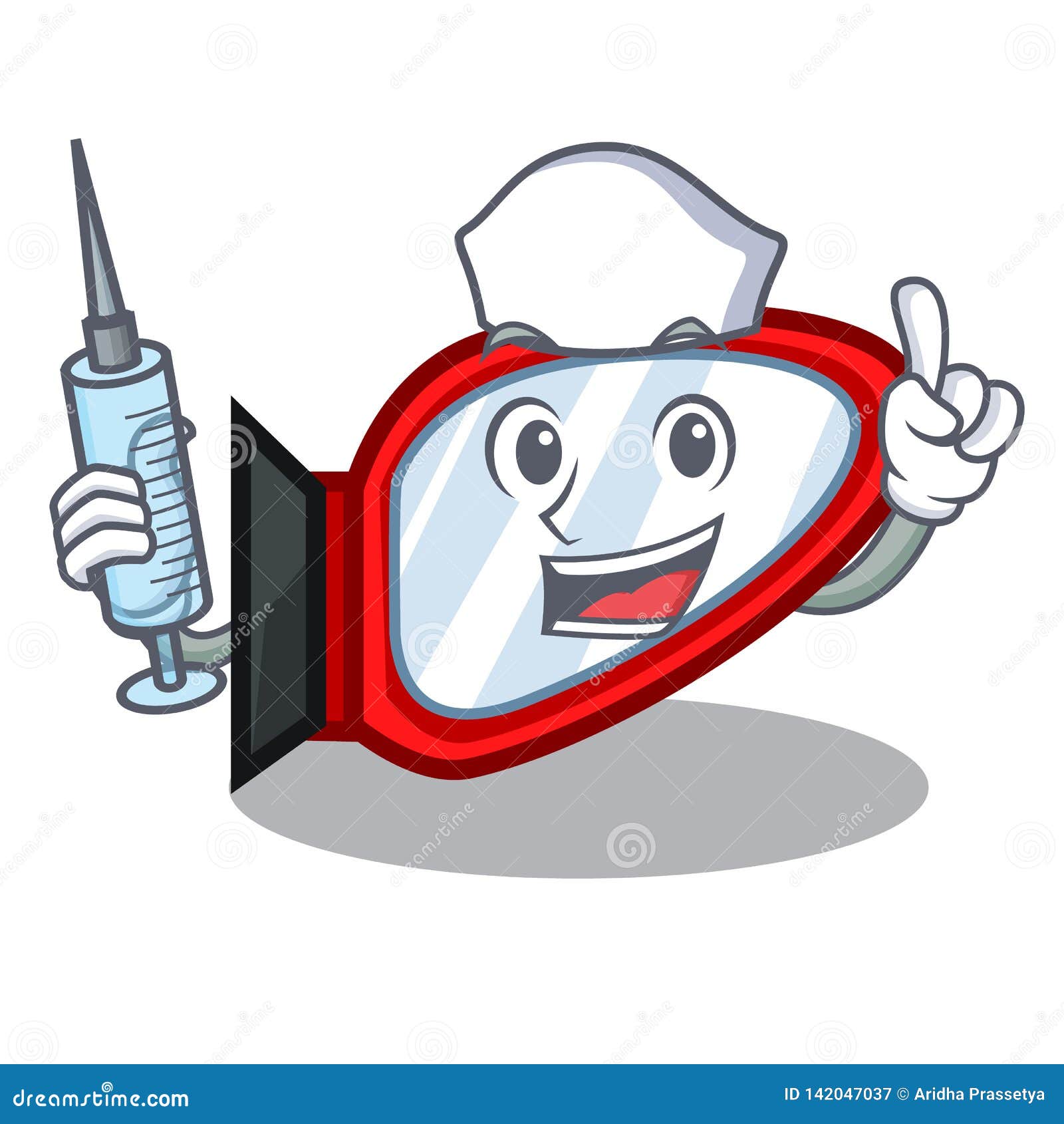 Nurse Side Mirror in the Cartoon Shape Stock Vector - Illustration of ...