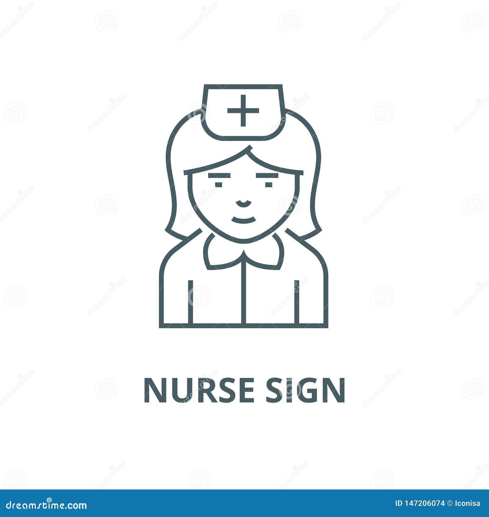 Nurse Sign Vector Line Icon, Linear Concept, Outline Sign, Symbol Stock ...