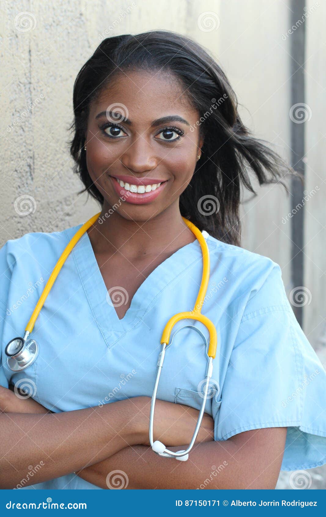 Nurse Smiling at Work Isolated Stock Image - Image of healthy ...