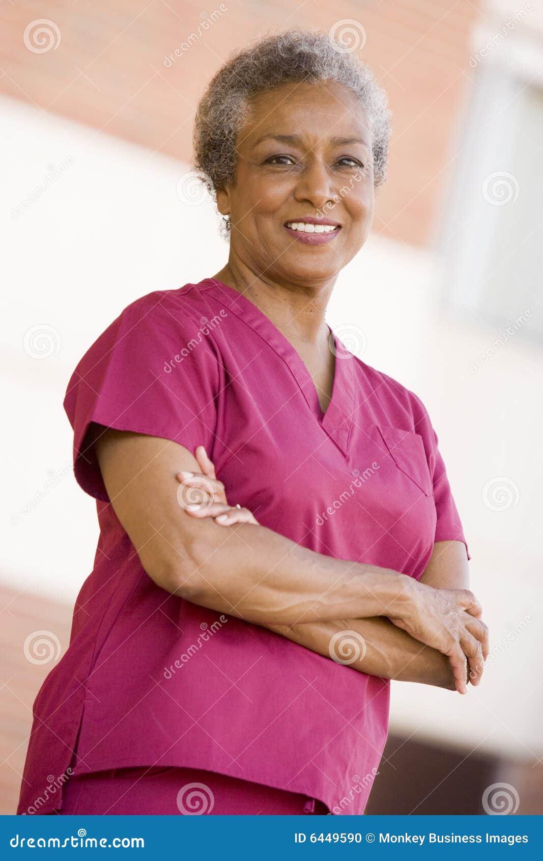 Nurse Standing Outside a Hospital Stock Photo - Image of female ...