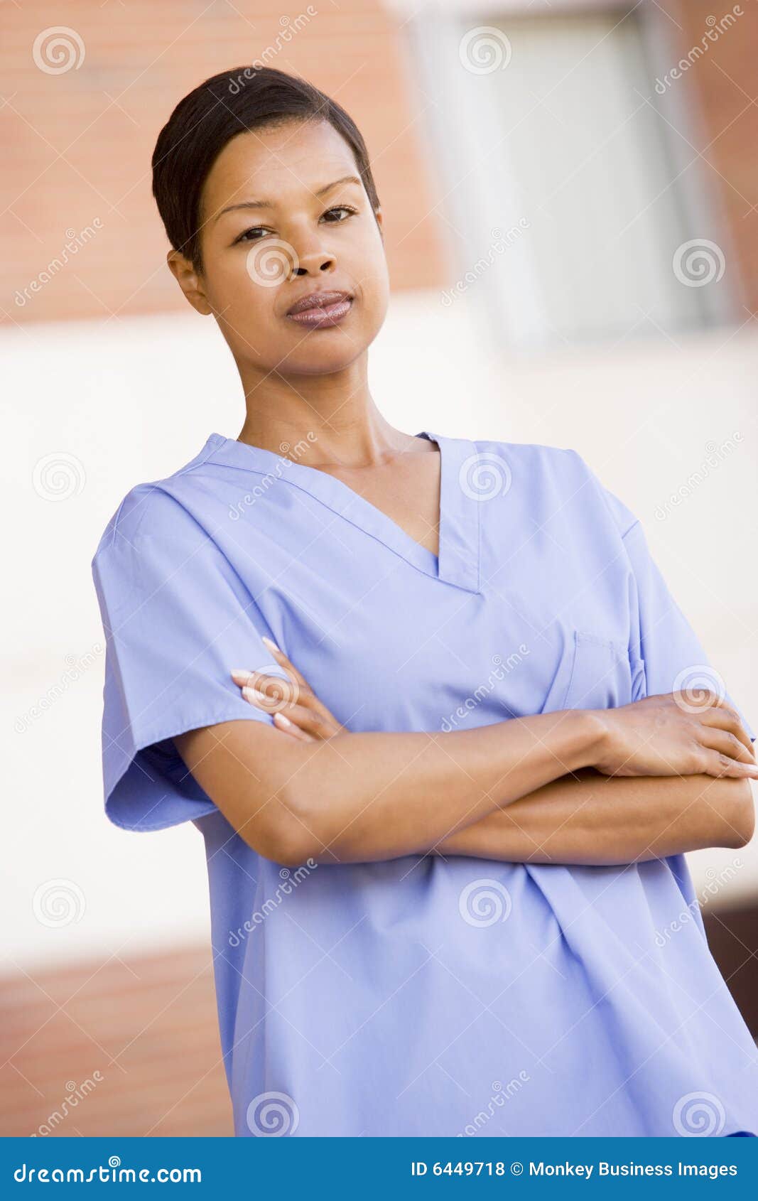 Nurse Standing Outside a Hospital Stock Photo - Image of female ...