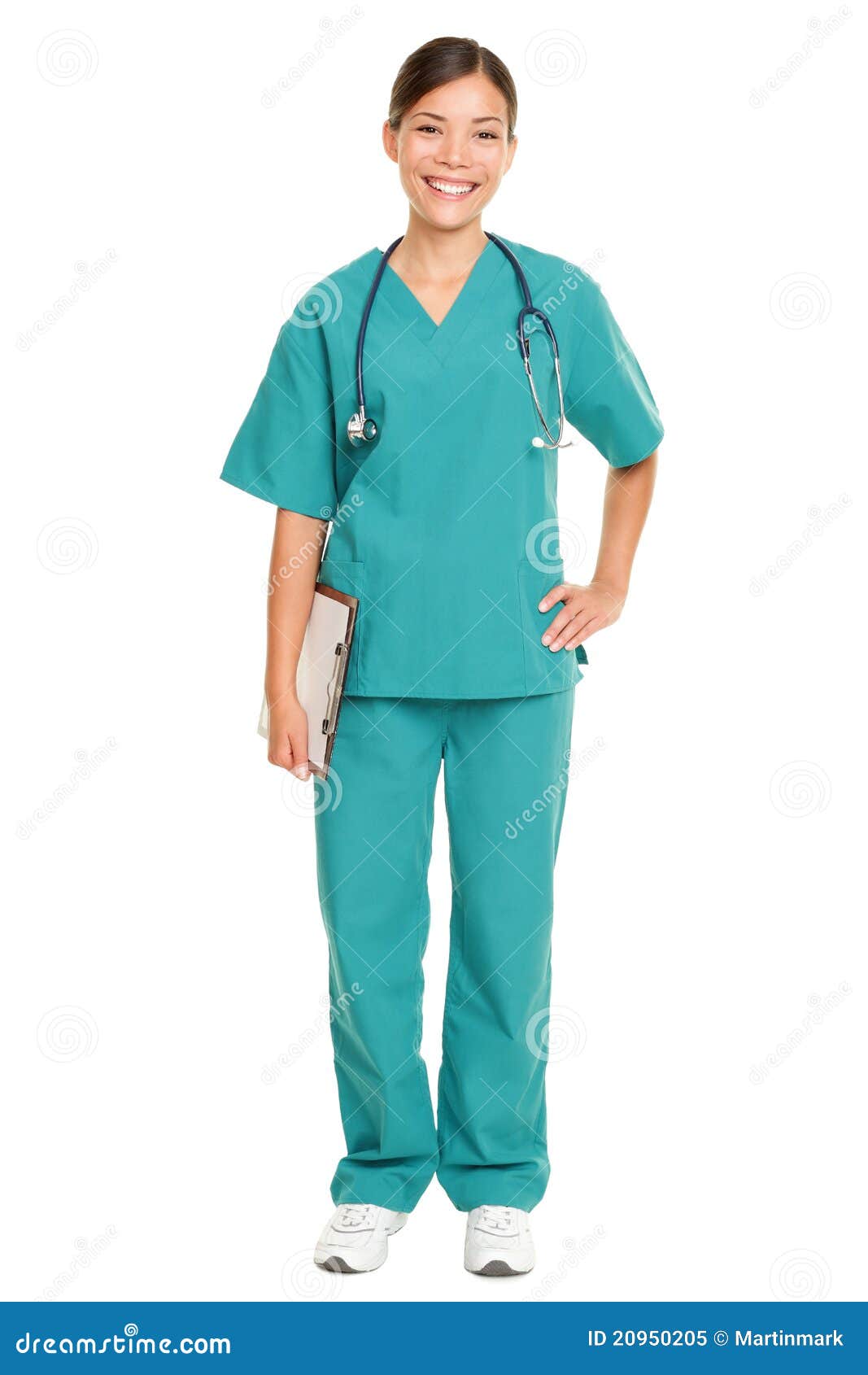 Nurse standing smiling stock image. Image of chinese - 20950205