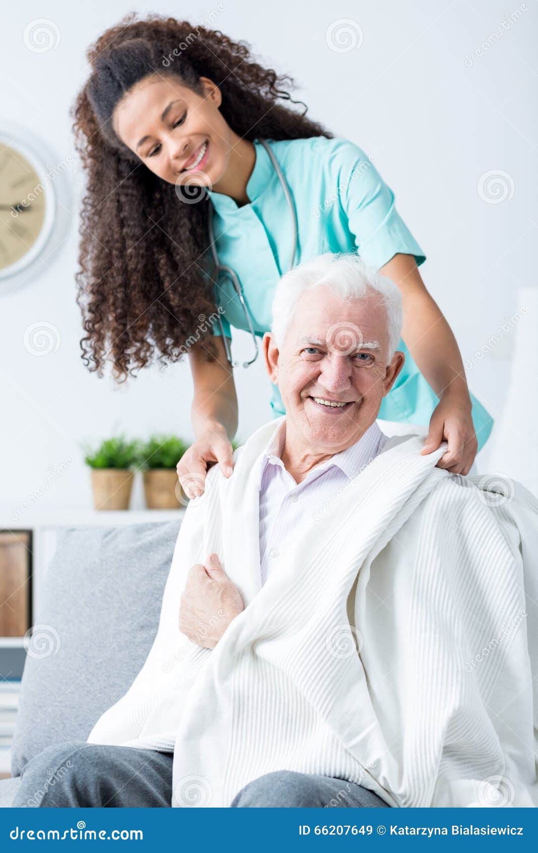 Nurse Supporting Ill Old Man Stock Image - Image of care, senior: 66207649