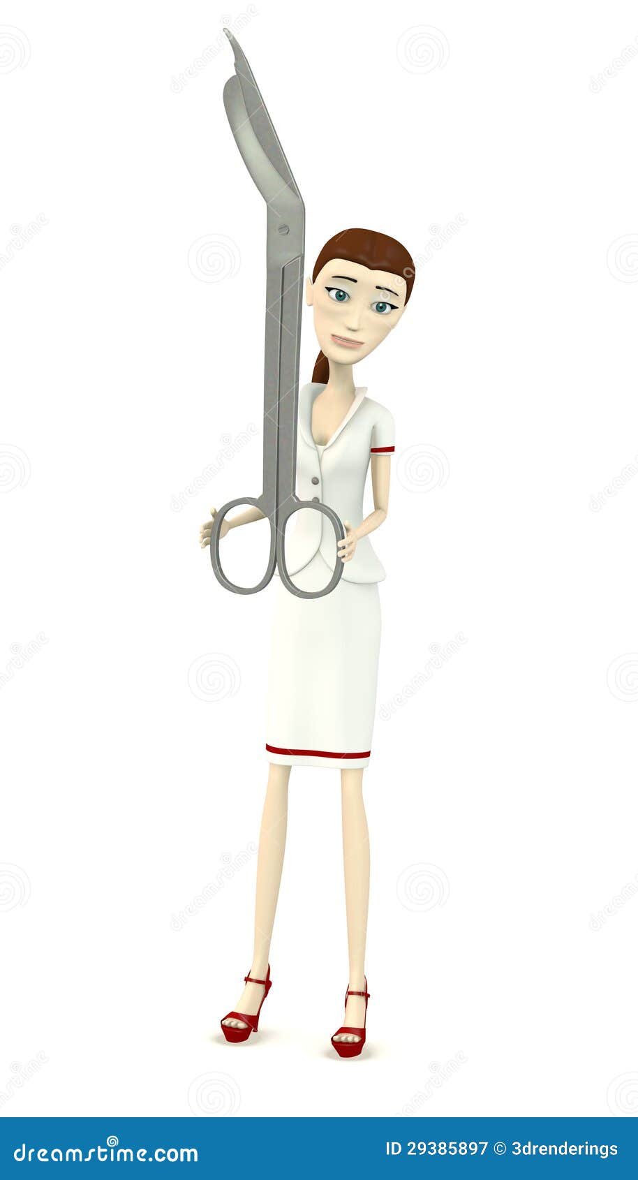 Nurse with Surgery Tool - Scissors Stock Illustration - Illustration of ...