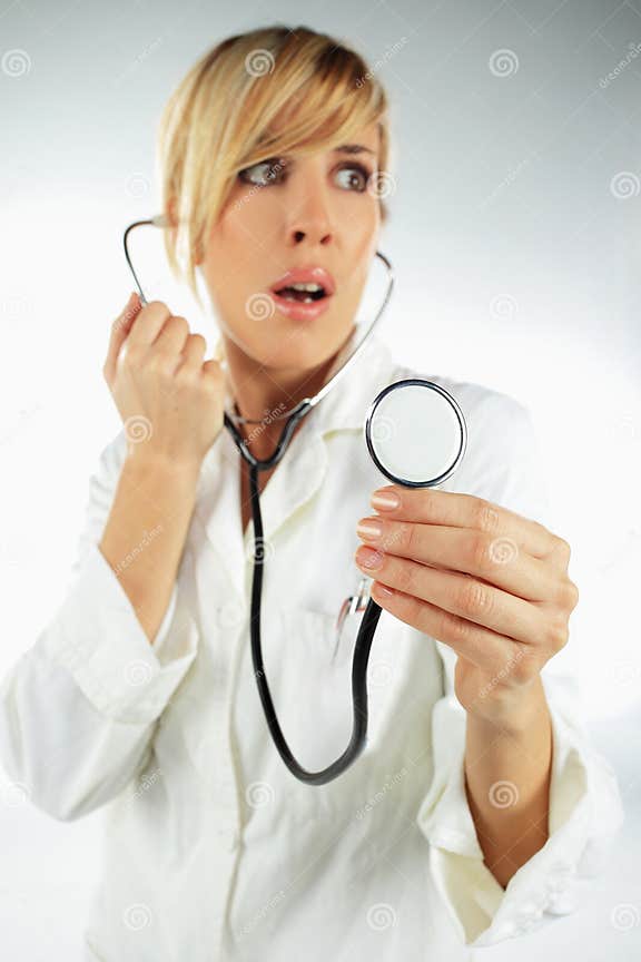 Nurse surprised and scared stock photo. Image of laboratory - 17929734
