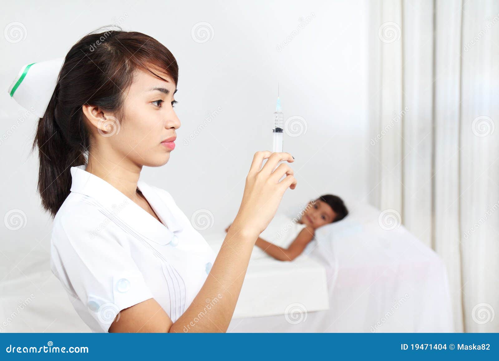 Nurse with syringe stock photo. Image of woman, beautiful - 19471404