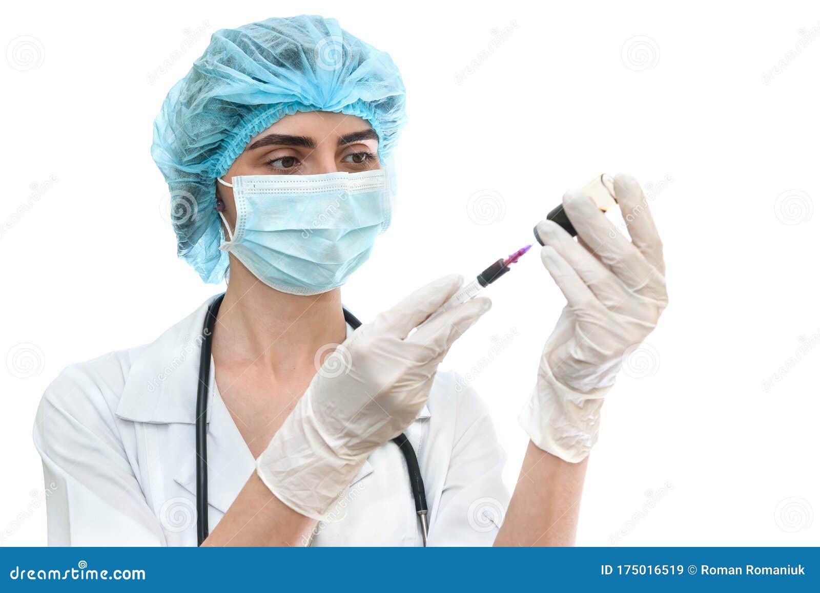 Nurse with Syringe Getting Ready for Injection Stock Image - Image of ...