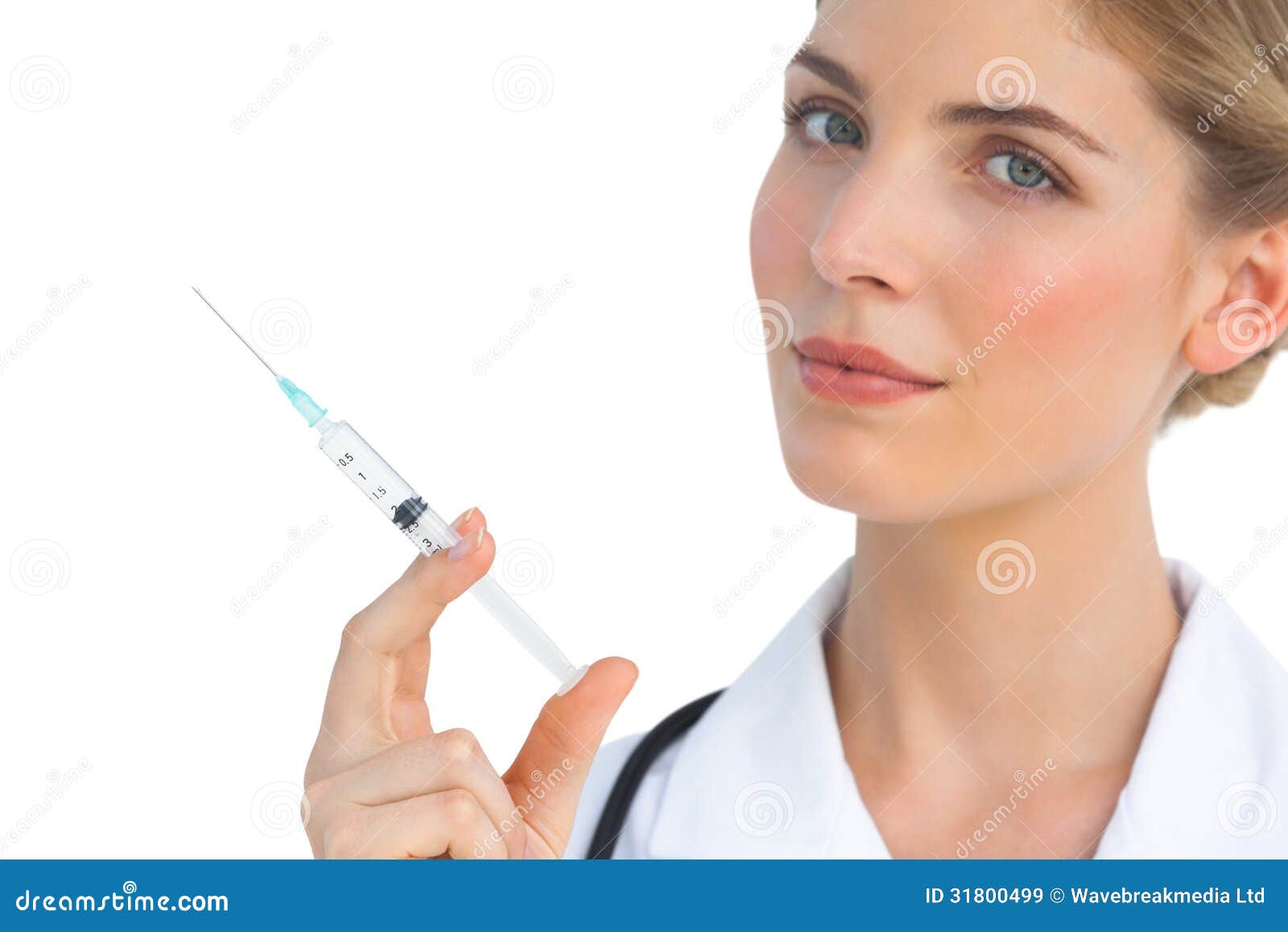 Nurse with syringe stock image. Image of medical, cheerful - 31800499