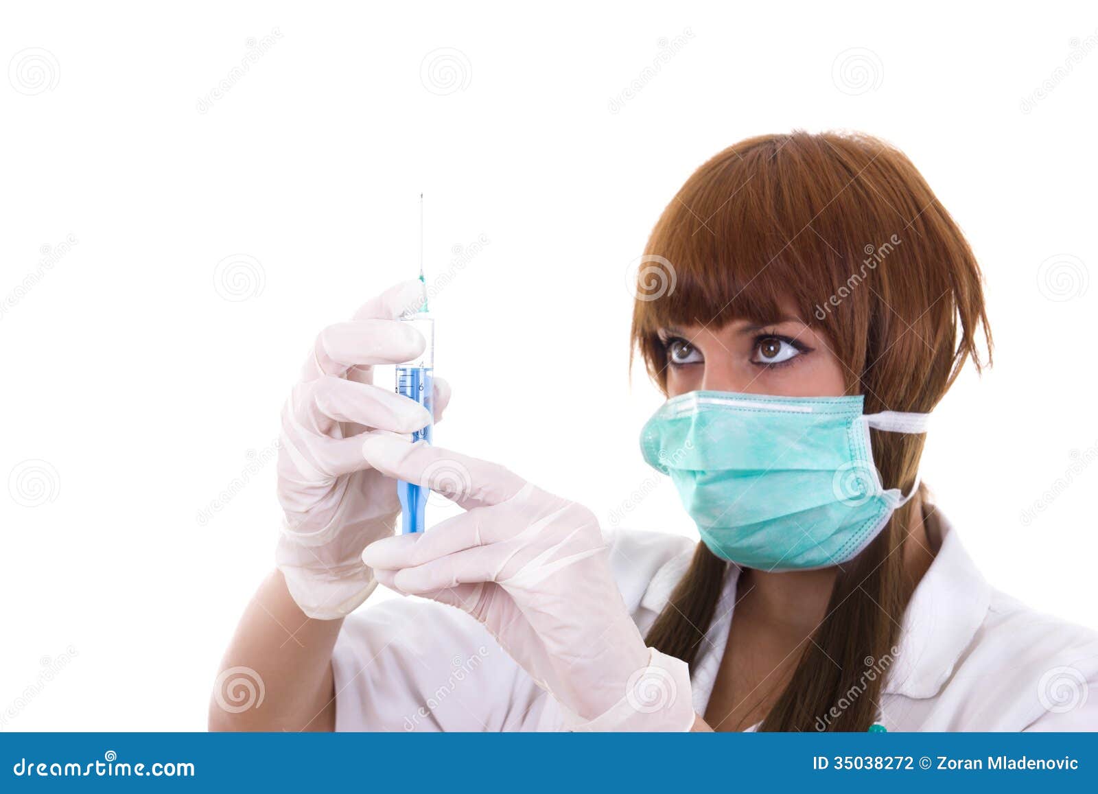 Nurse with a Syringe and Needle in Hands Stock Photo - Image of ...