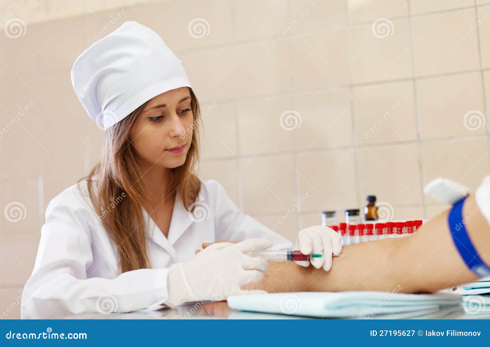 Nurse Taking Blood Sample from Patient Stock Image - Image of doctor ...