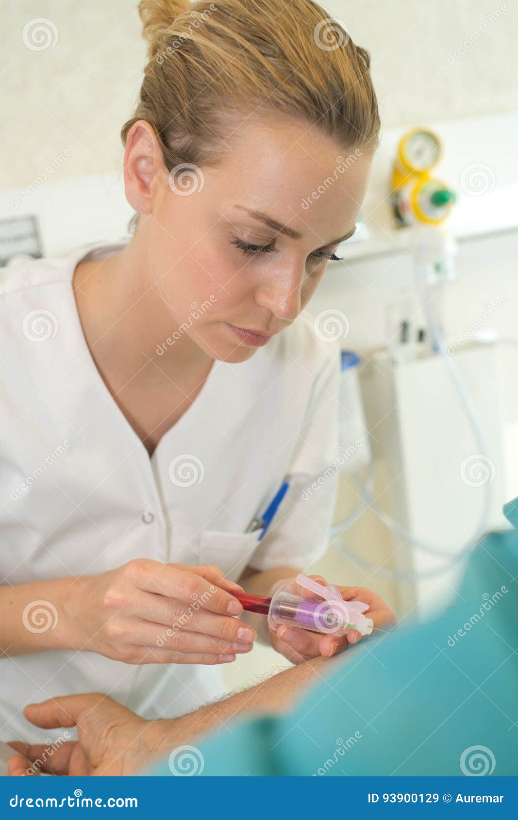 Nurse Taking Blood Sample from Patient Stock Image - Image of sample ...