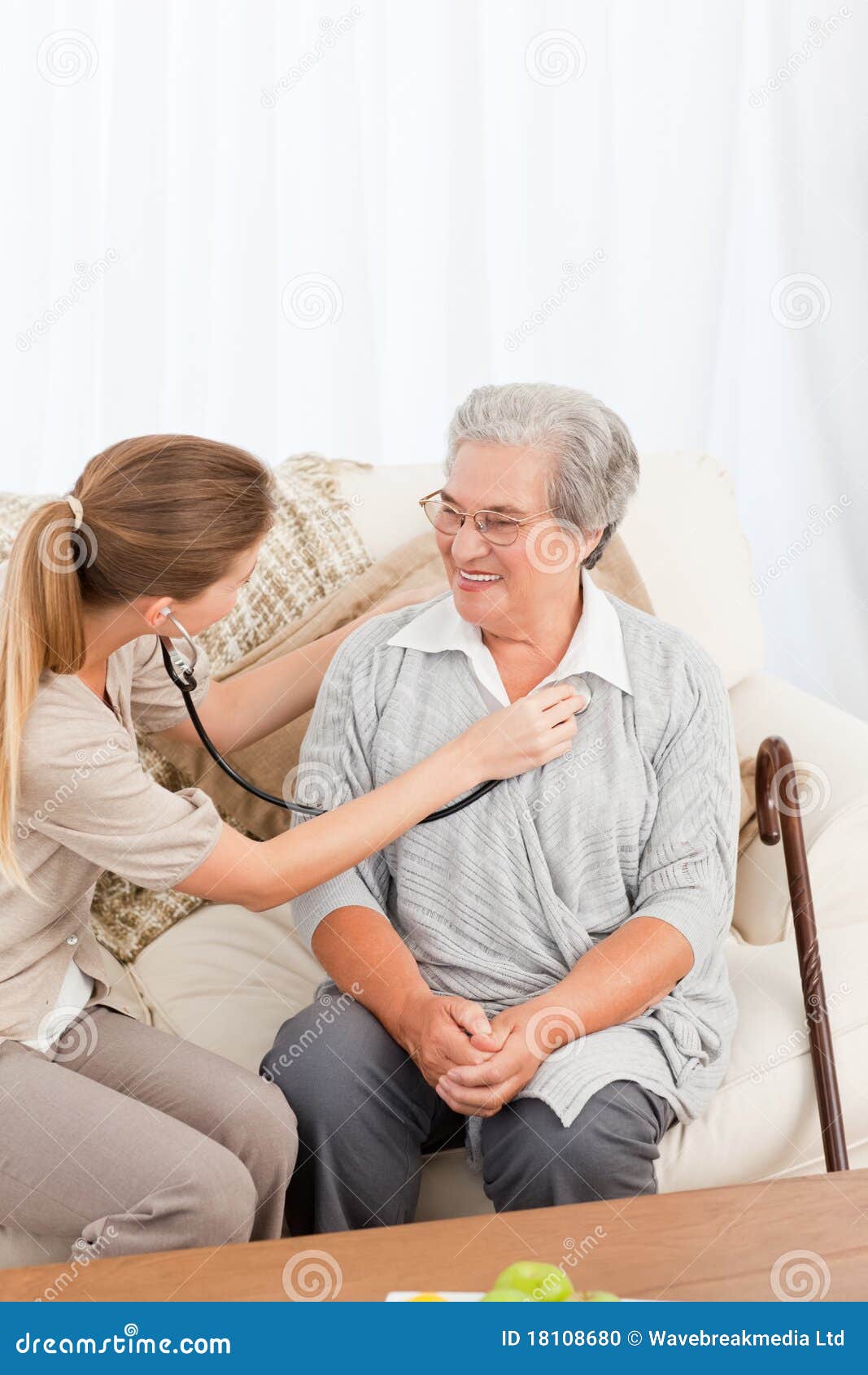 Nurse Taking the Heartbeat of Her Patient Stock Photo - Image of ...
