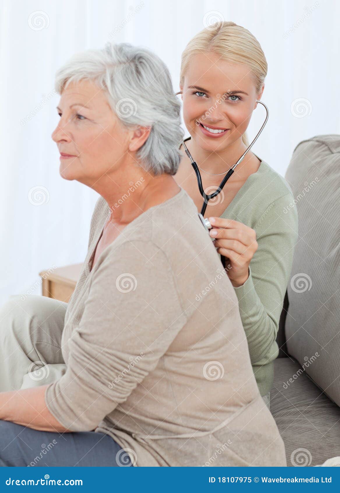 Nurse Taking the Heartbreat of Her Patient Stock Image - Image of ...