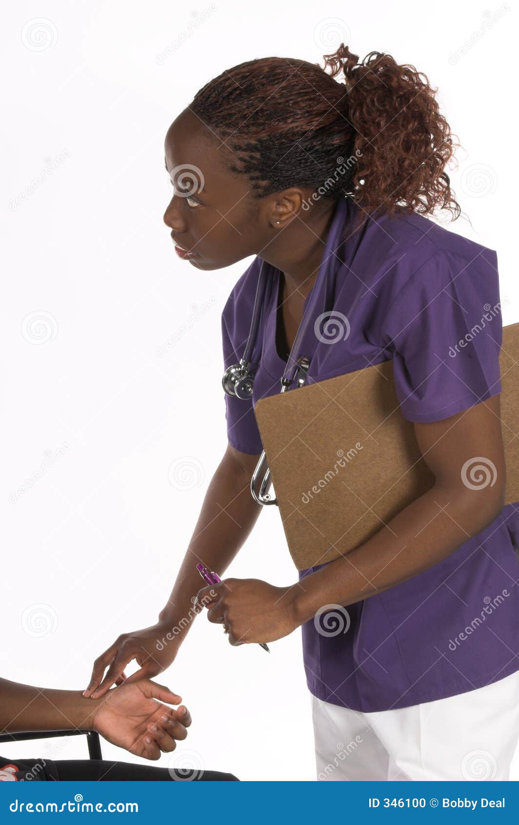 Nurse Taking Pulse stock photo. Image of medical, casual - 346100