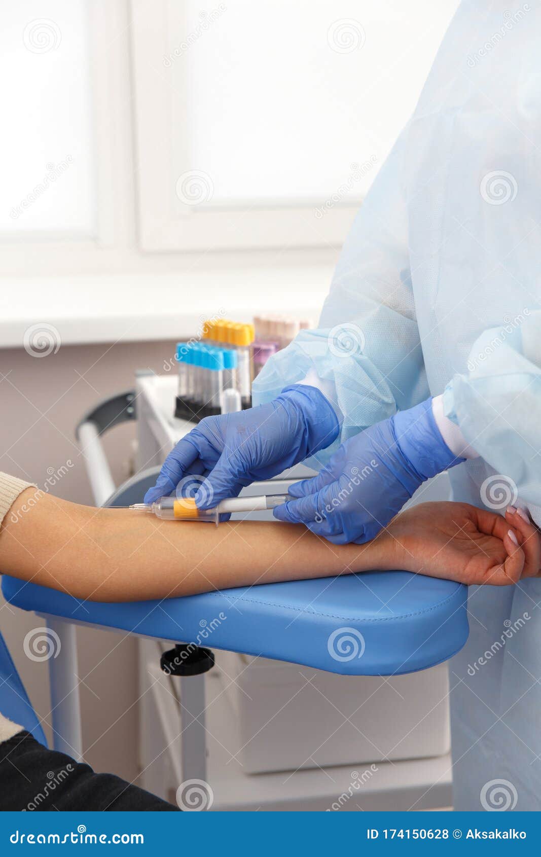 Nurse Taking Real Blood Samples Stock Photo - Image of hand, healthcare ...