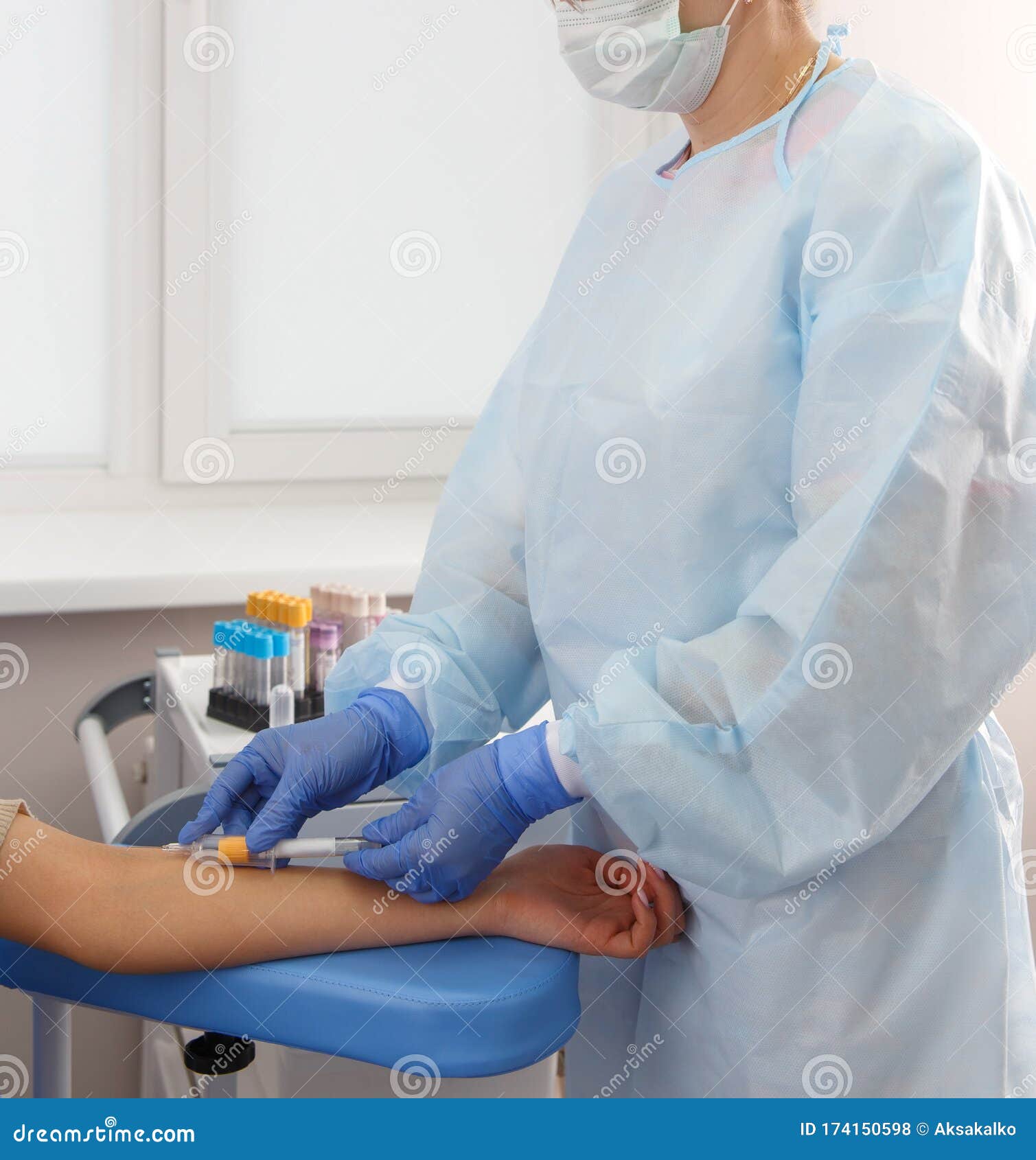 Nurse Taking Real Blood Samples Stock Photo - Image of experiment ...