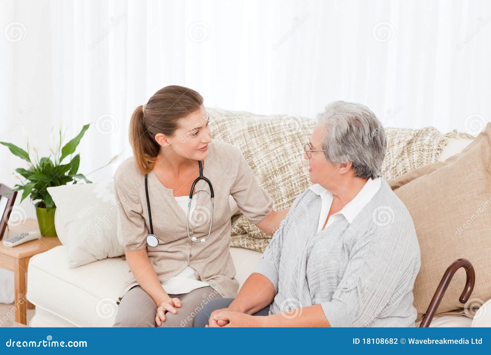 Nurse Talking with Her Patient Stock Photo - Image of health, female ...