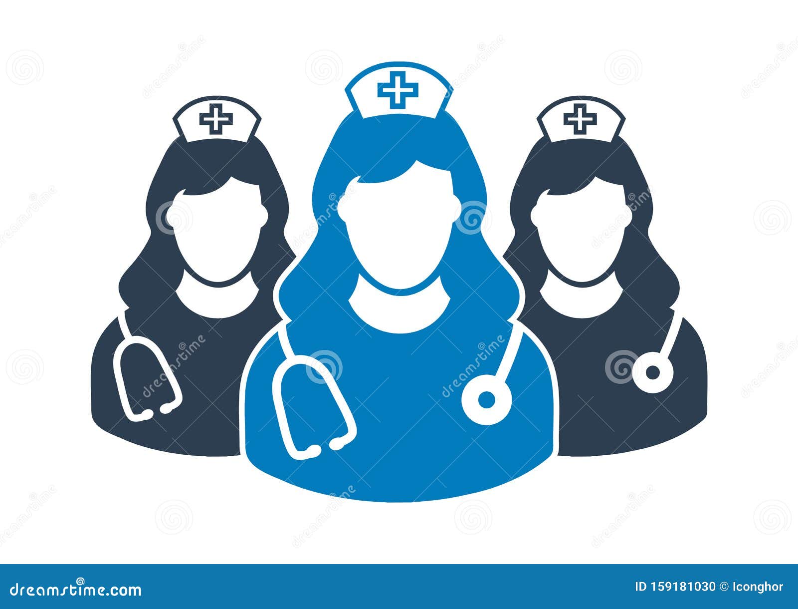 Nurse Team Icon. stock vector. Illustration of doctor - 159181030