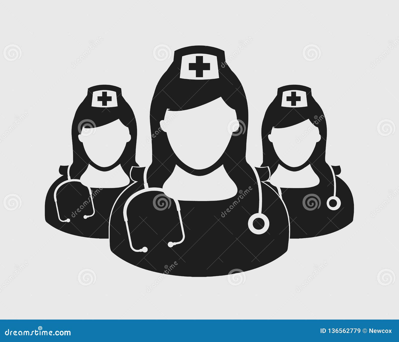 Nurse Team Icon stock vector. Illustration of sign, medicine - 136562779
