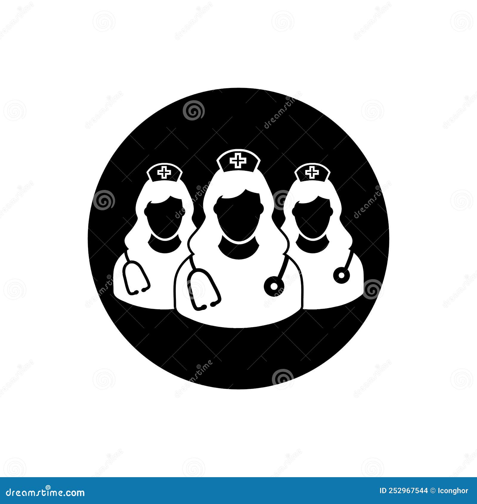 Nurse team Icon. stock vector. Illustration of flat - 252967544