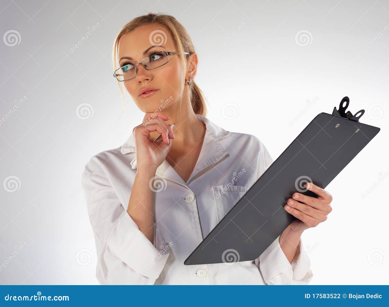 Nurse thinking stock photo. Image of medicate, coat, recover - 17583522