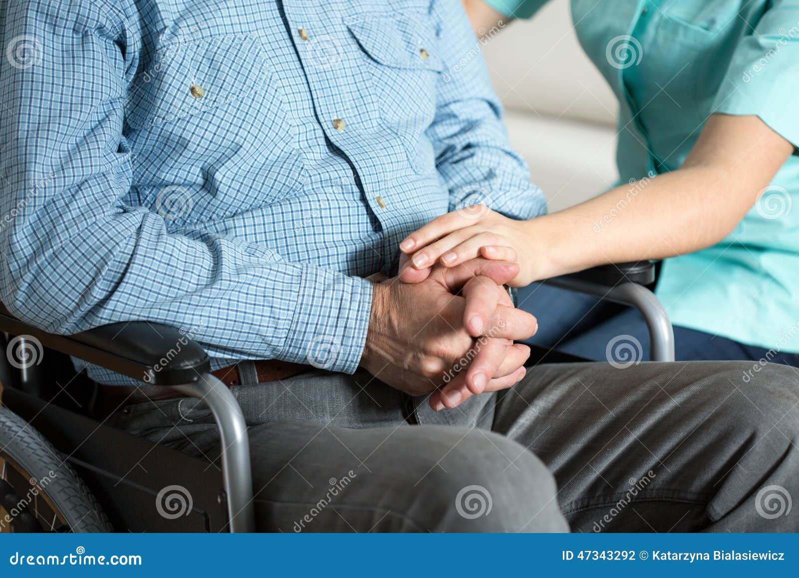 Nurse Touching Hand Her Patient Stock Photo - Image of mobility ...