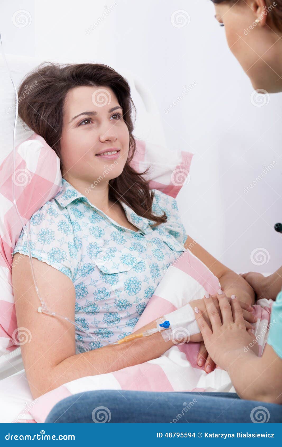 Nurse Touching Patient S Hand Stock Photo - Image of assist, female ...