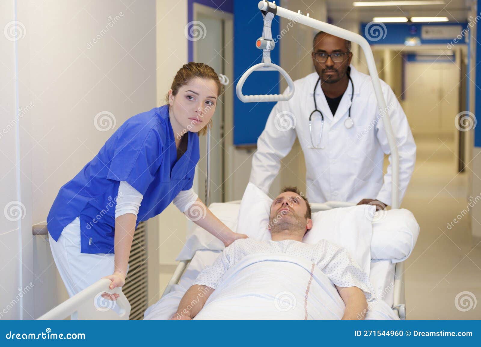 Nurse Transfer Man by Stretcher Stock Photo - Image of medical, labor ...