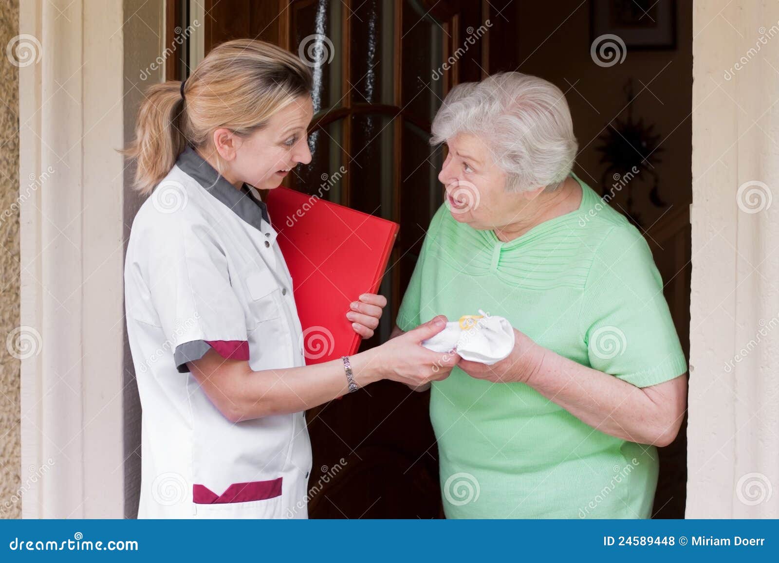 Nurse Visiting a Patient at Home Stock Photo - Image of impairment ...