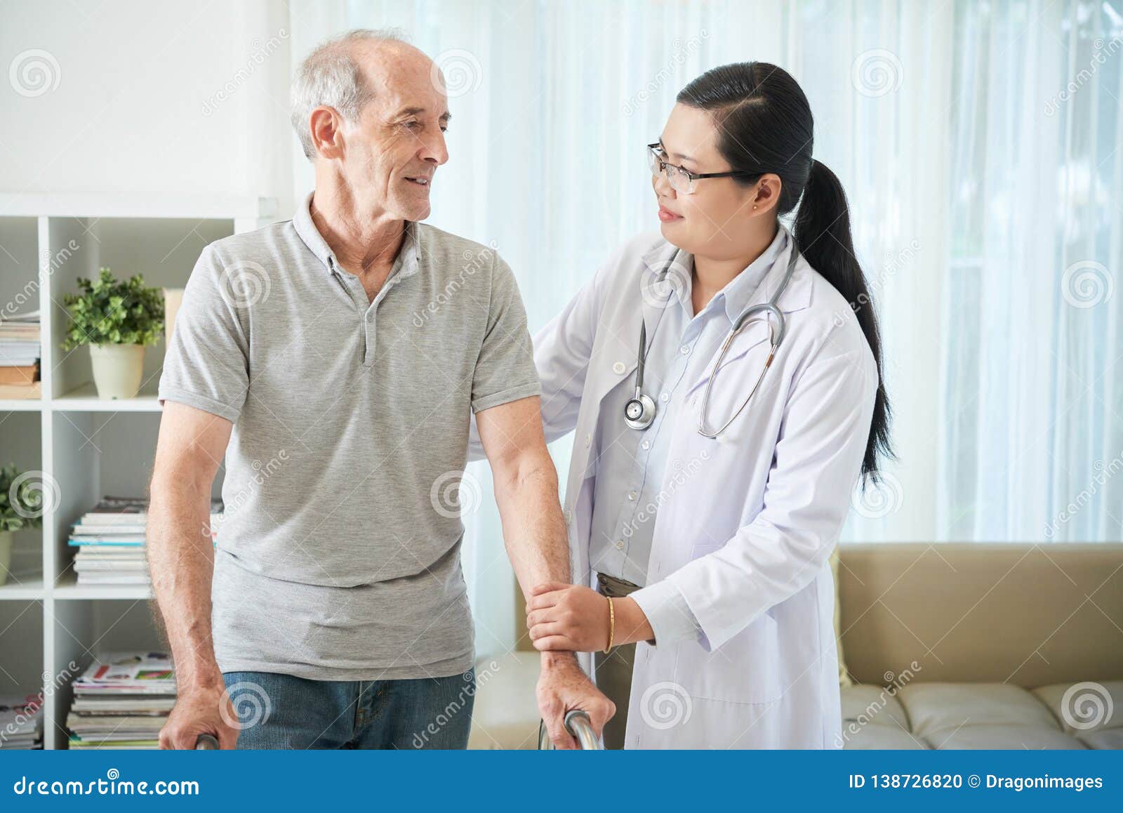 Nurse visiting patient stock photo. Image of occupation - 138726820
