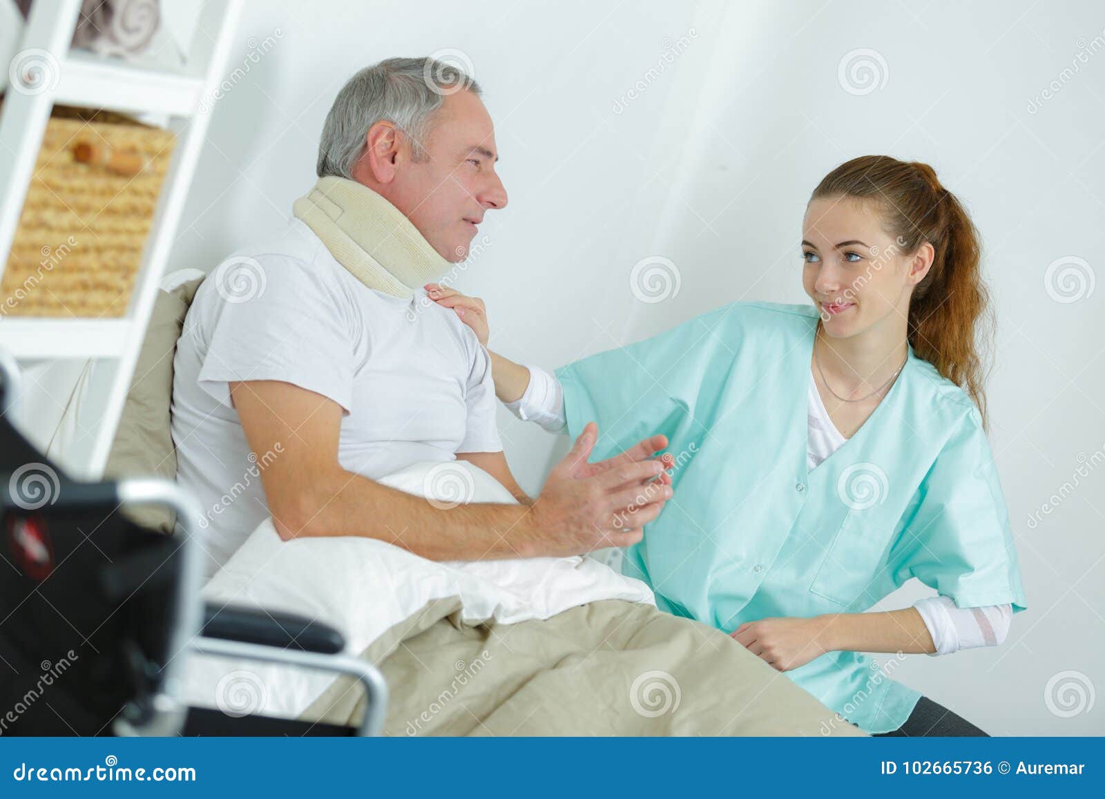 Nurse visiting sick man stock photo. Image of treatment - 102665736